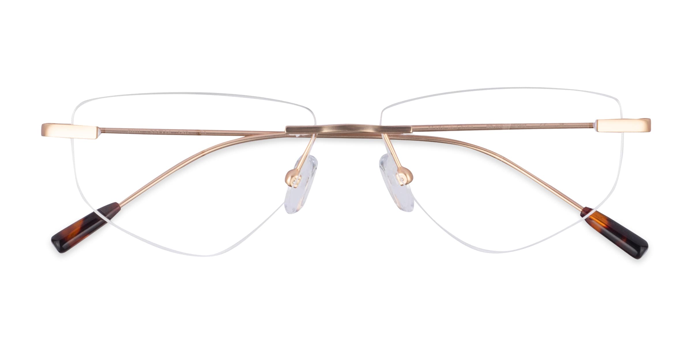 Phil Geometric Matte Gold Rimless Eyeglasses | Eyebuydirect Canada