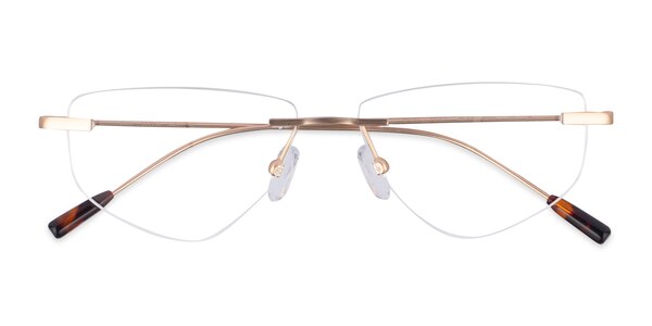 Phil Geometric Matte Gold Rimless Eyeglasses | Eyebuydirect