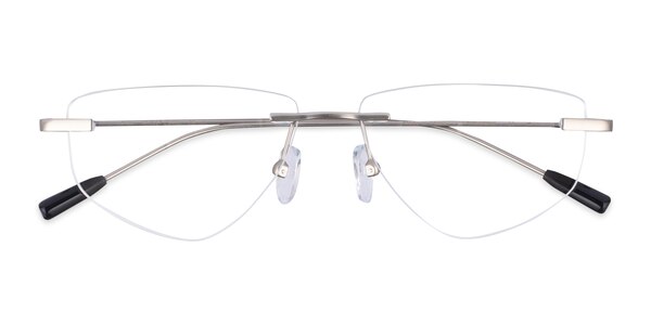 Phil Geometric Matte Silver Rimless Eyeglasses | Eyebuydirect