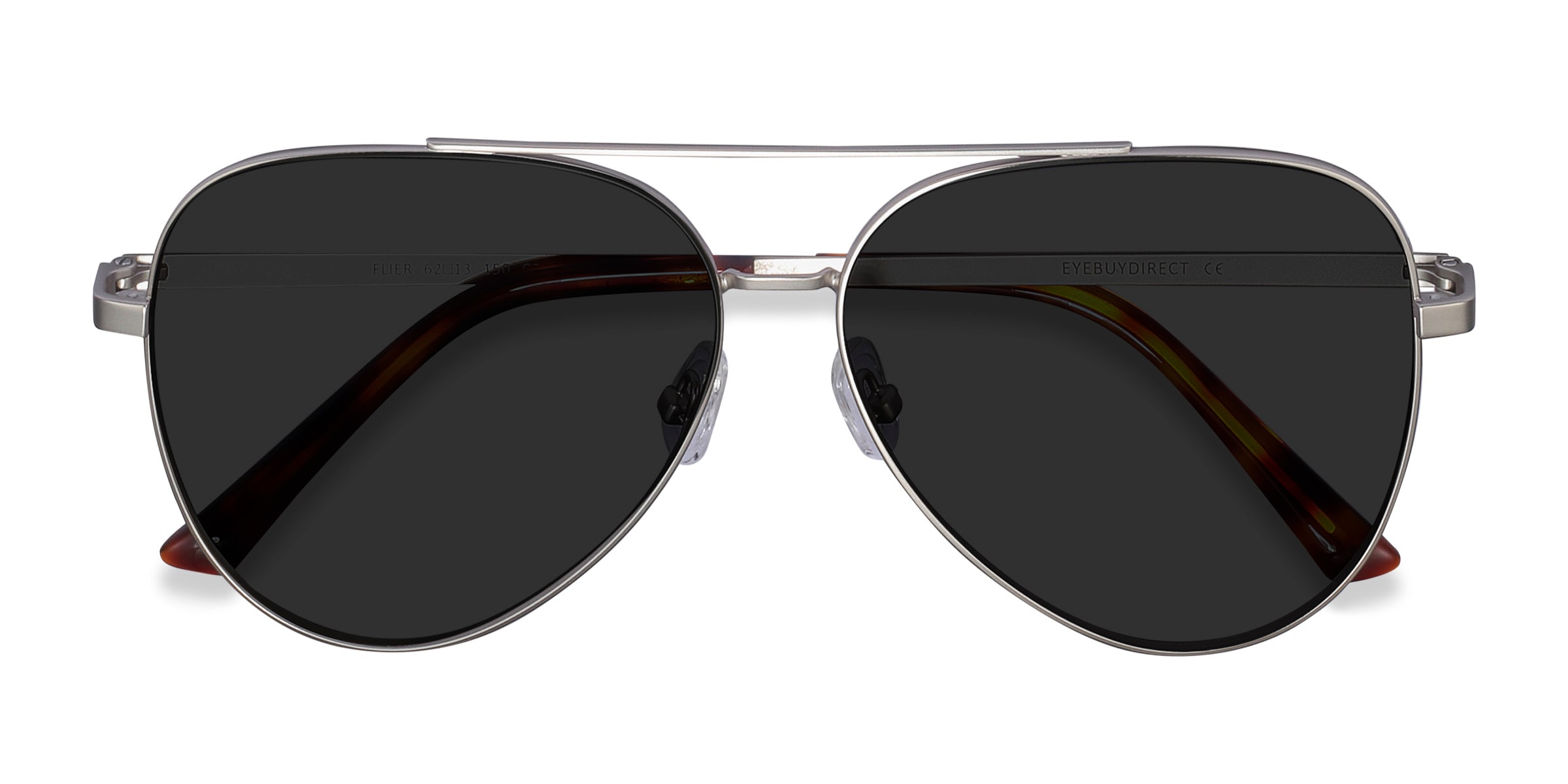 Flier - Aviator Silver Frame Sunglasses For Men | Eyebuydirect