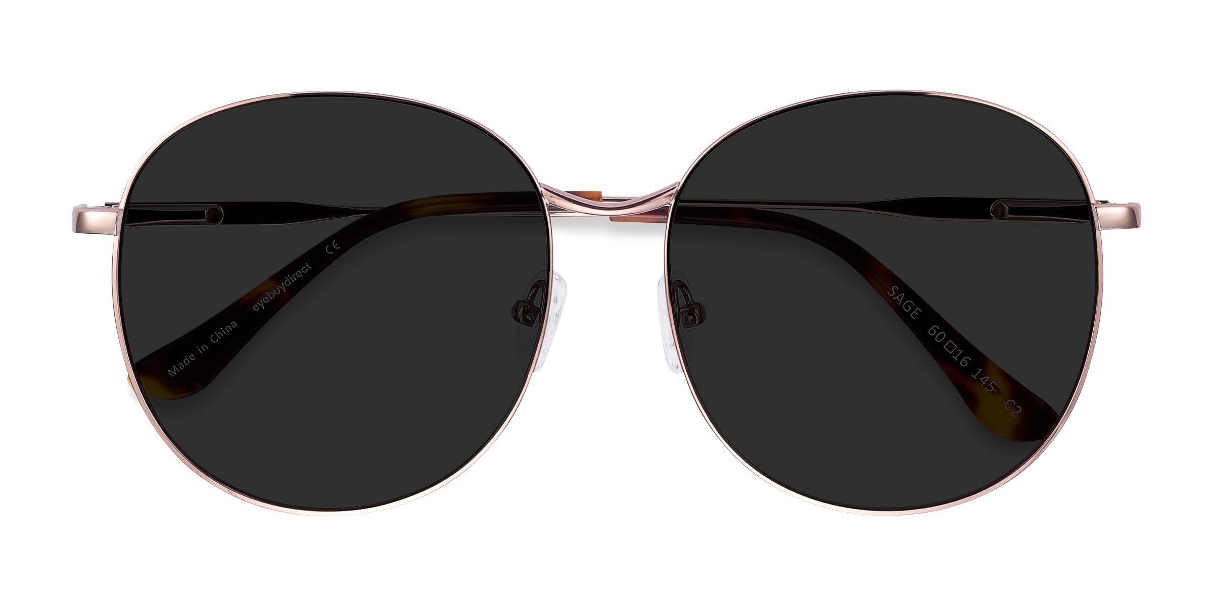 Sage - Round Rose Gold Frame Sunglasses For Women | Eyebuydirect Canada