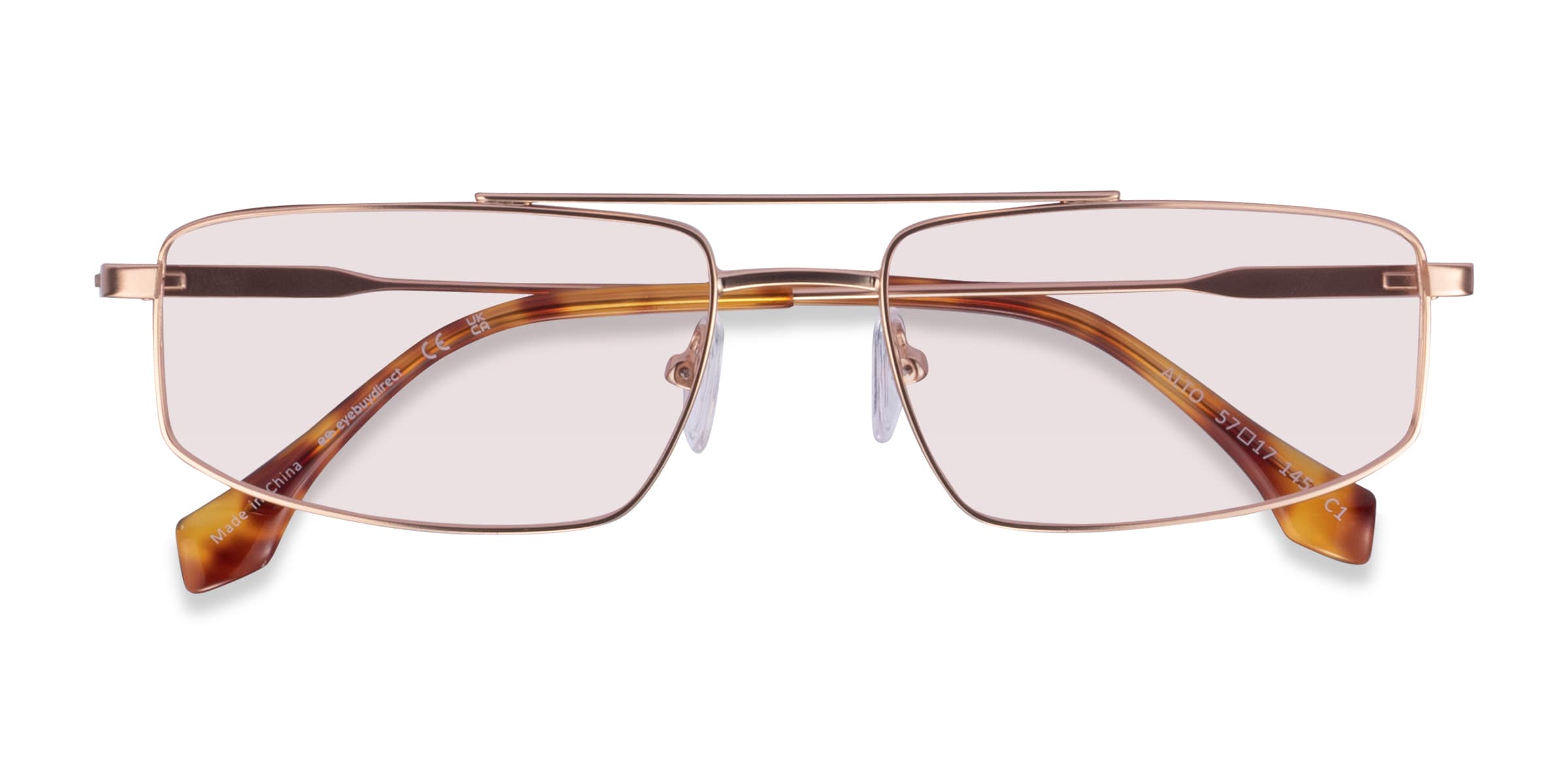 Alto - Aviator Matt Rose Gold Frame Prescription Sunglasses | Eyebuydirect