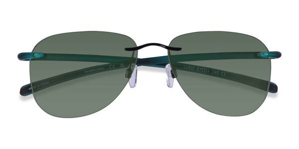 Ludo - Aviator Black Frame Prescription Sunglasses | Eyebuydirect