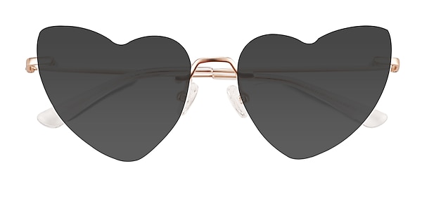 Priya Heart Matte Rose Gold Frame Sunglasses For Women Eyebuydirect