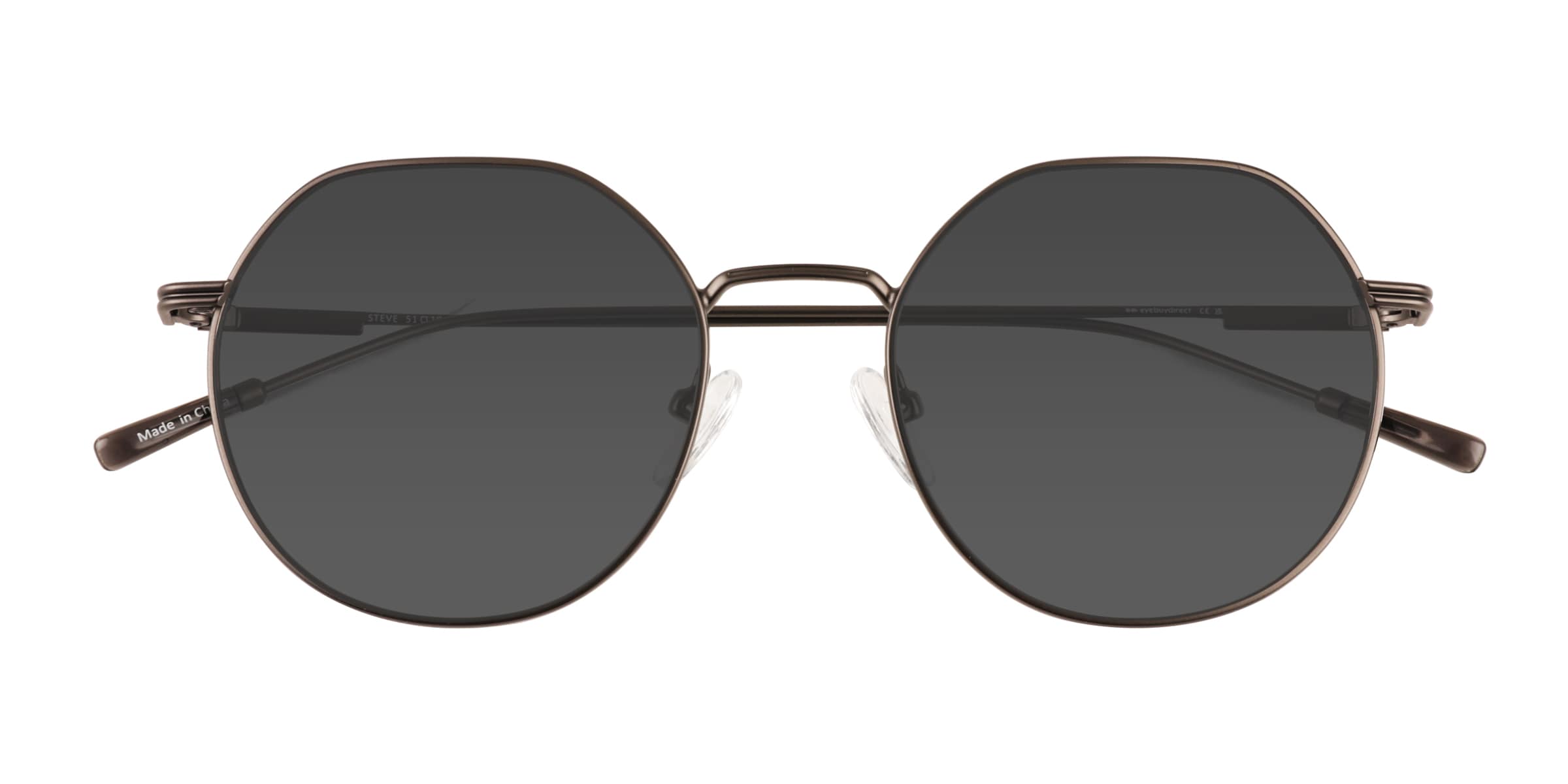Steve - Geometric Matte Gunmetal Frame Prescription Sunglasses ...