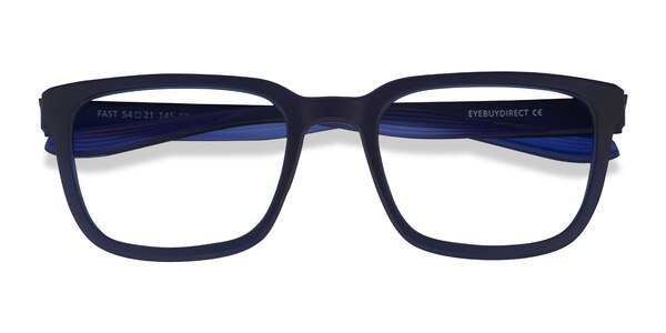 Fast Rectangle Matte Blue Glasses for Men | Eyebuydirect Canada