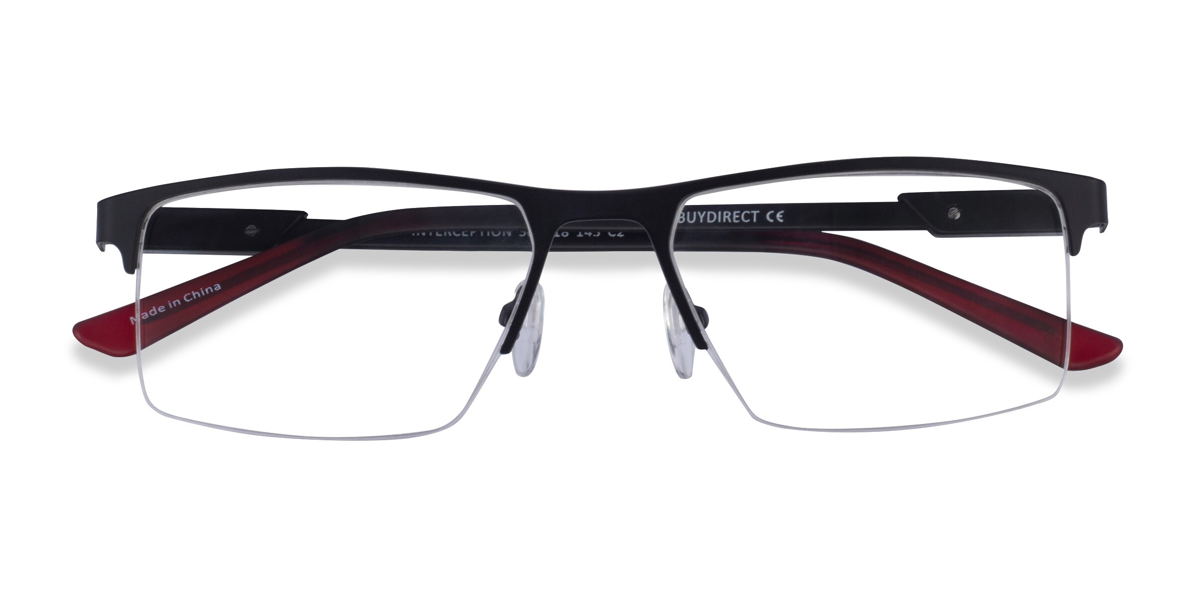 Interception Rectangle Black Red Glasses for Men | Eyebuydirect