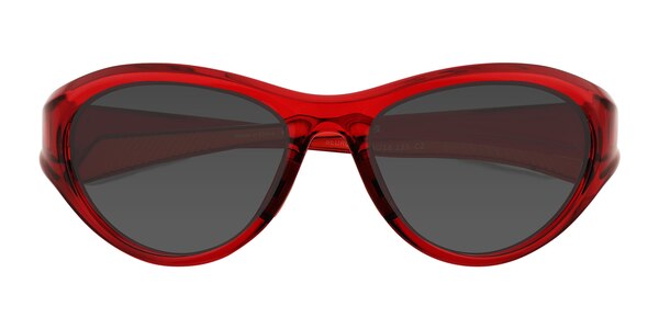 Bedrock - Round Clear Red Frame Sunglasses For Women | Eyebuydirect