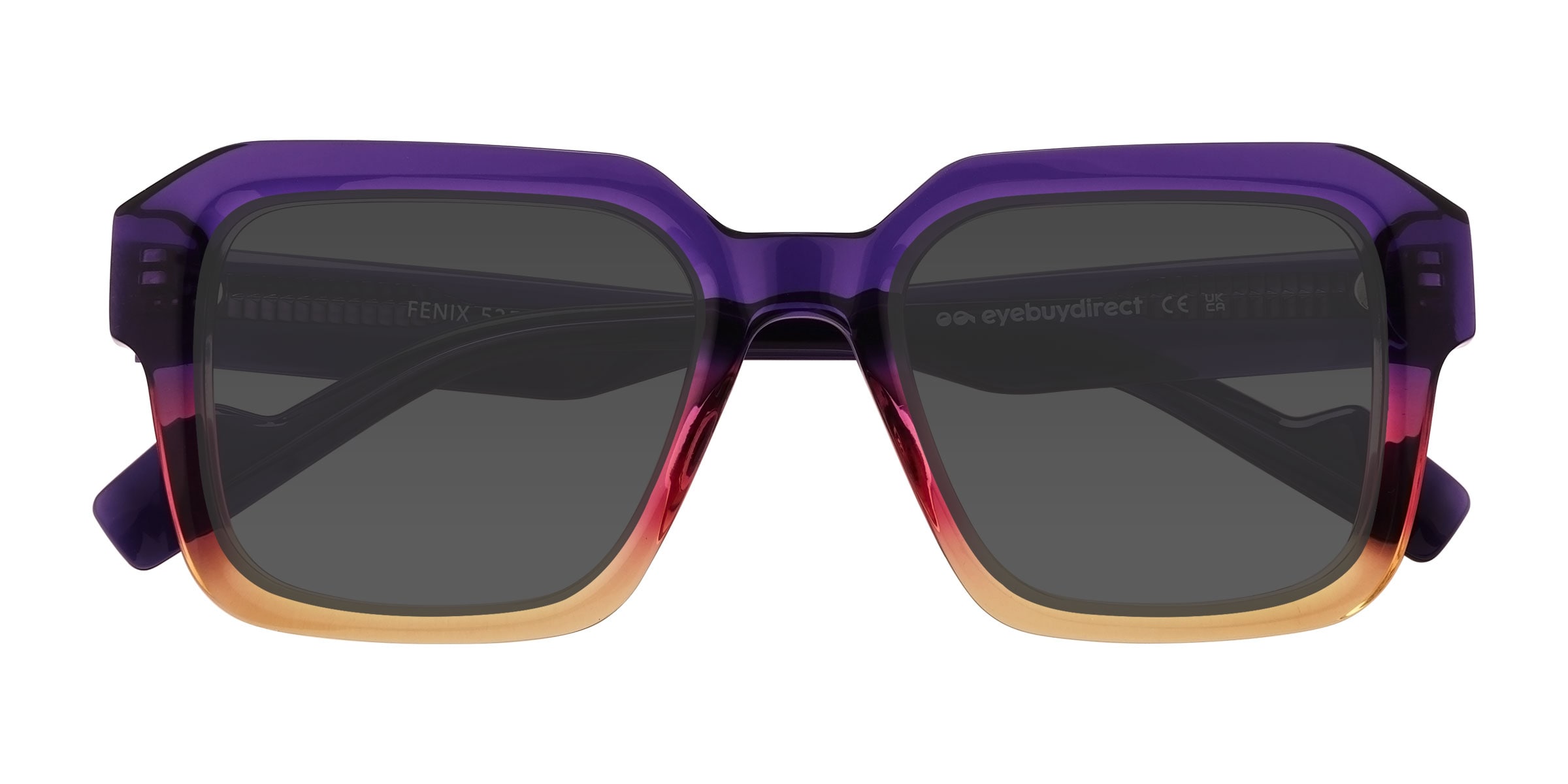 Fenix - Square Purple Brown Frame Prescription Sunglasses | Eyebuydirect