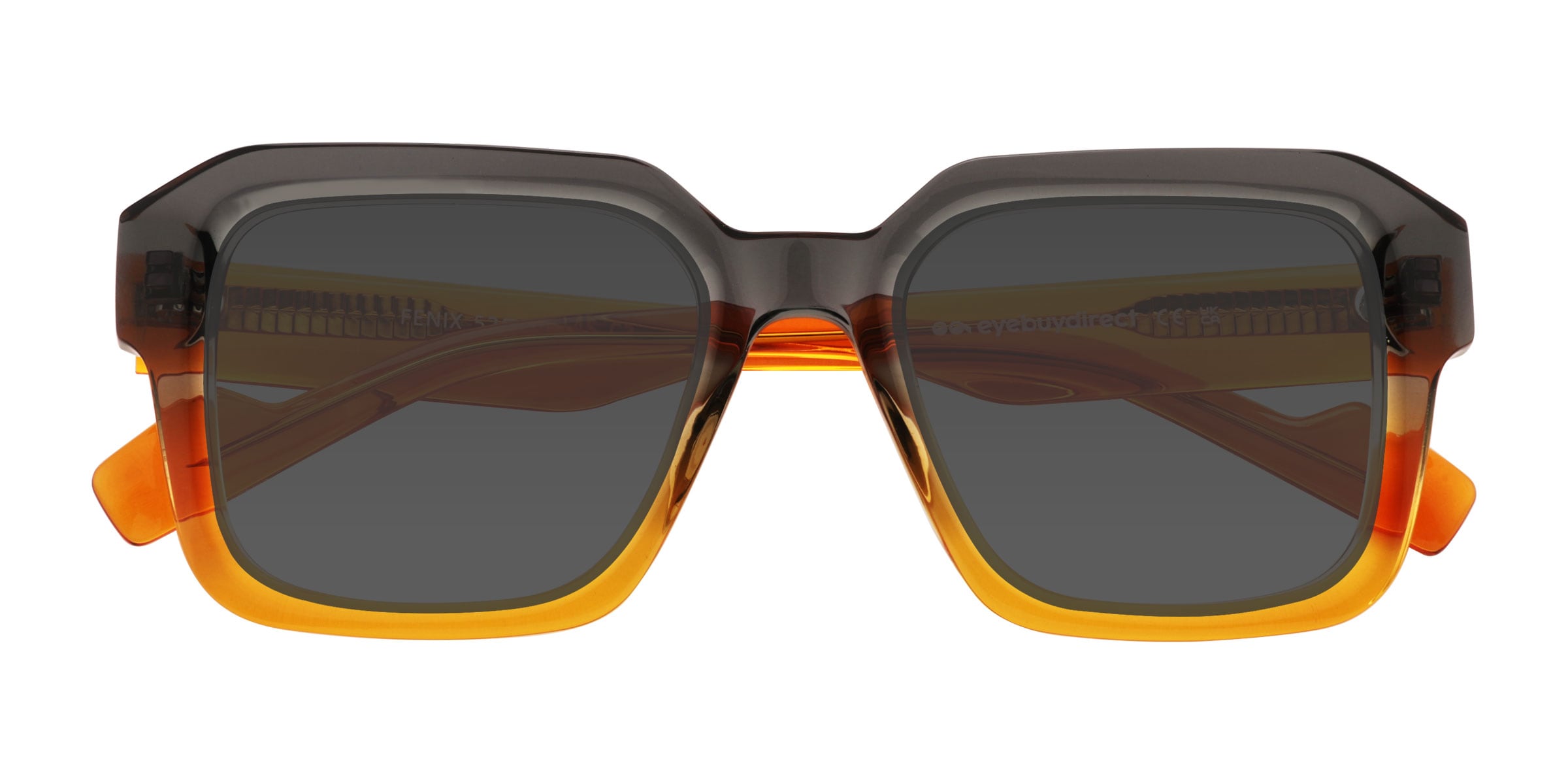 Fenix - Square Gray Orange Frame Prescription Sunglasses | Eyebuydirect