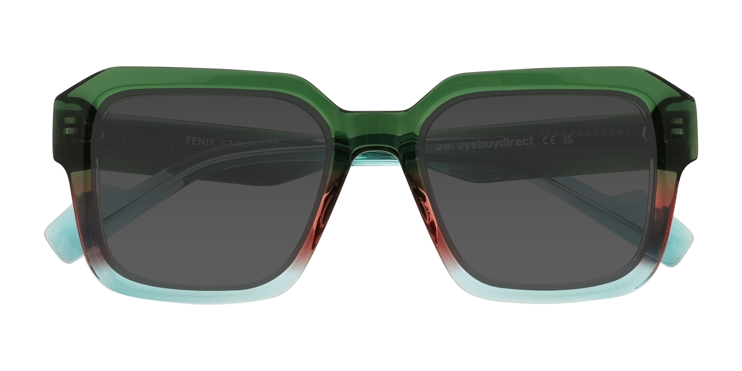 Fenix - Square Green Blue Frame Prescription Sunglasses | Eyebuydirect ...