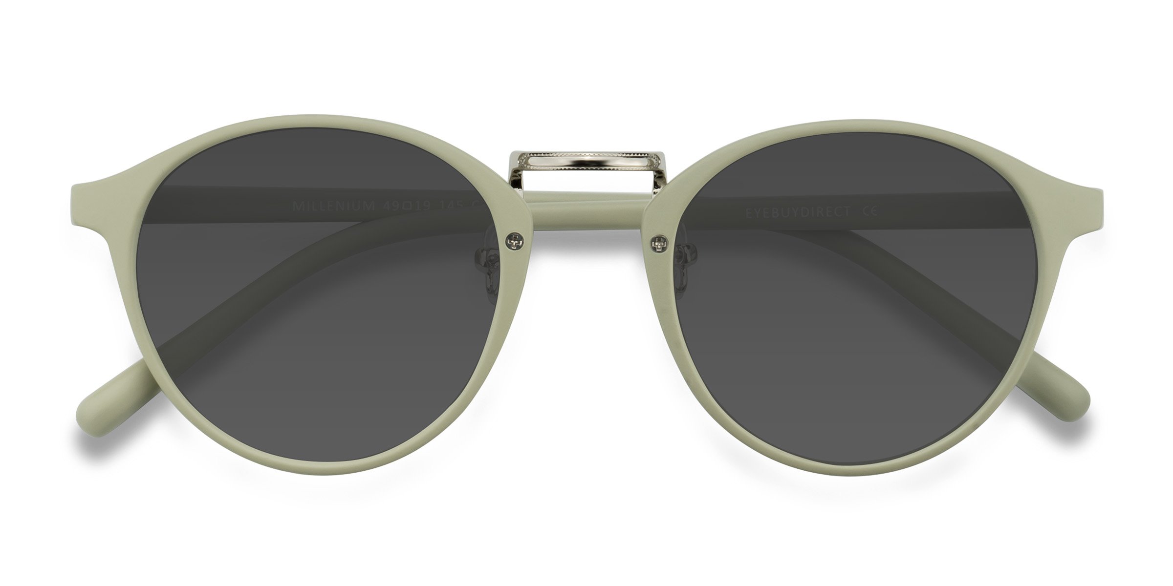 Millenium - Round Light Green Frame Prescription Sunglasses ...