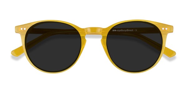Sun Kyoto - Round Yellow Frame Prescription Sunglasses | Eyebuydirect