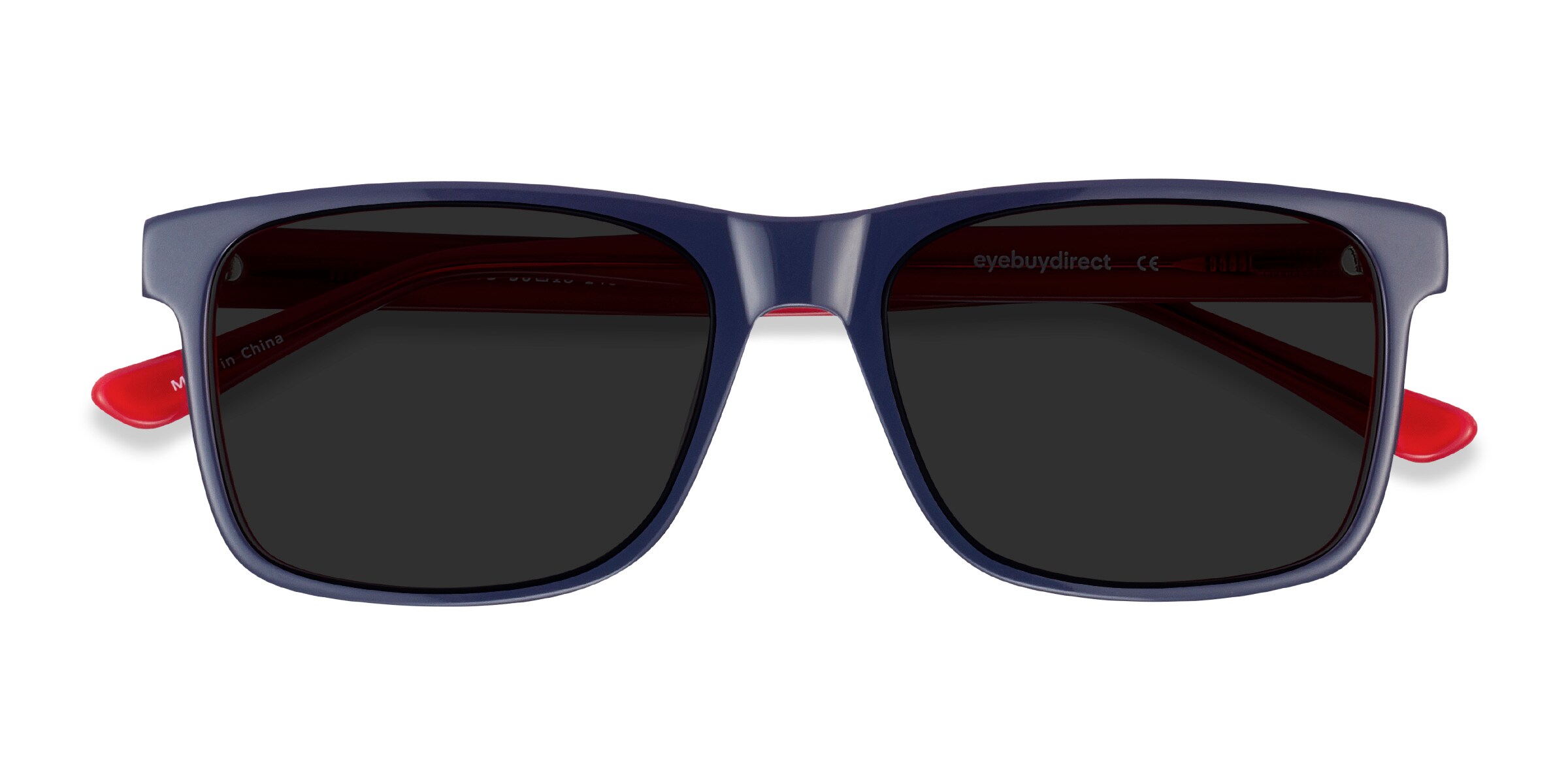 Proud - Rectangle Navy & Red Frame Prescription Sunglasses ...