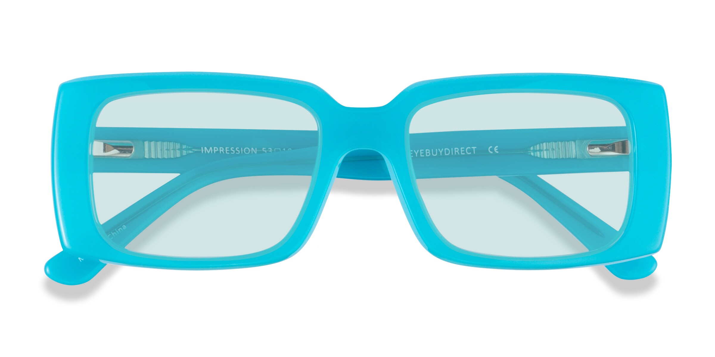Impression - Rectangle Aqua Frame Prescription Sunglasses ...