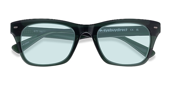 Kitt Rectangle Crystal Green Frame Prescription Sunglasses
