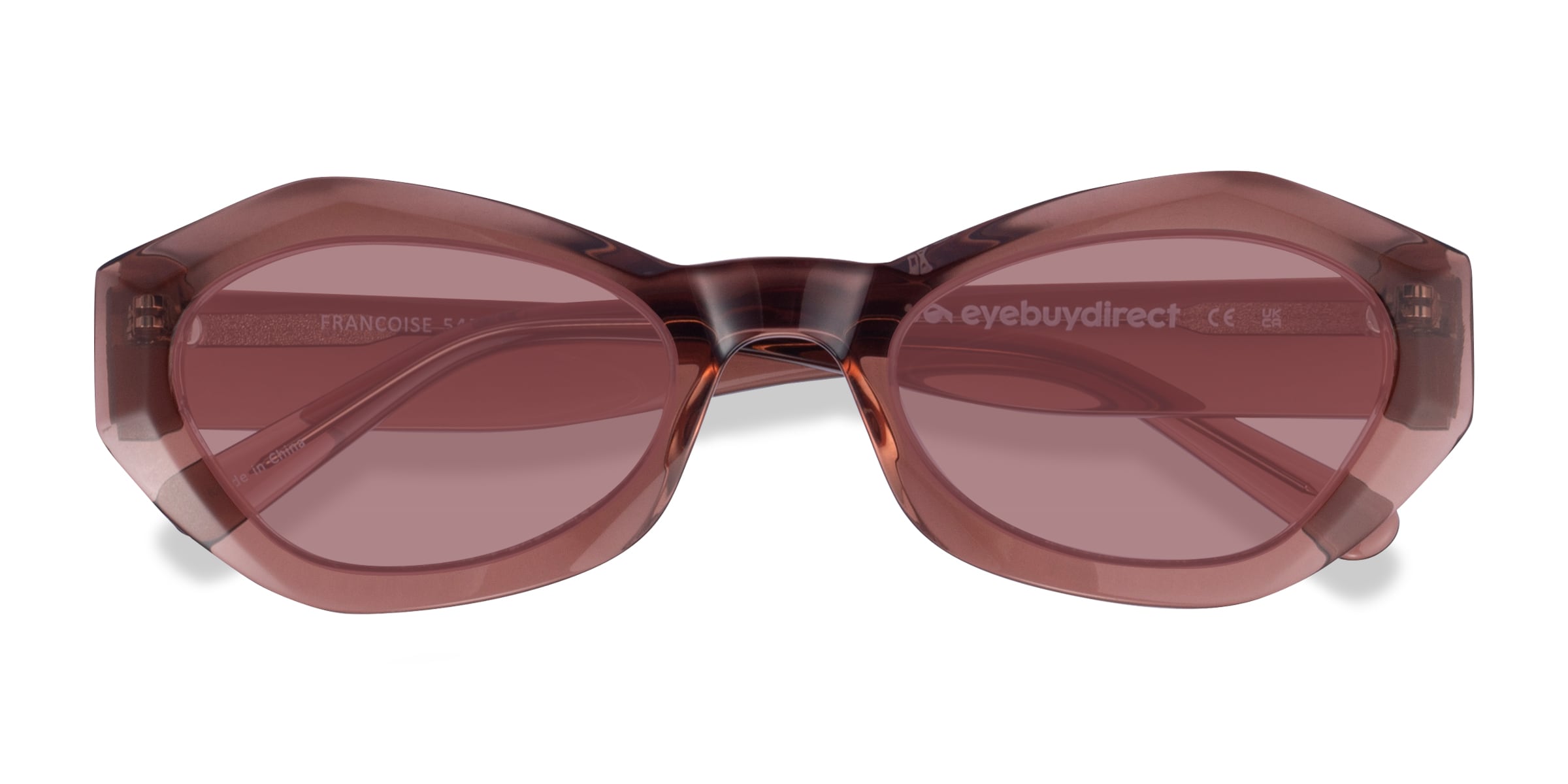 Francoise - Cat Eye Crystal Brown Frame Prescription Sunglasses ...
