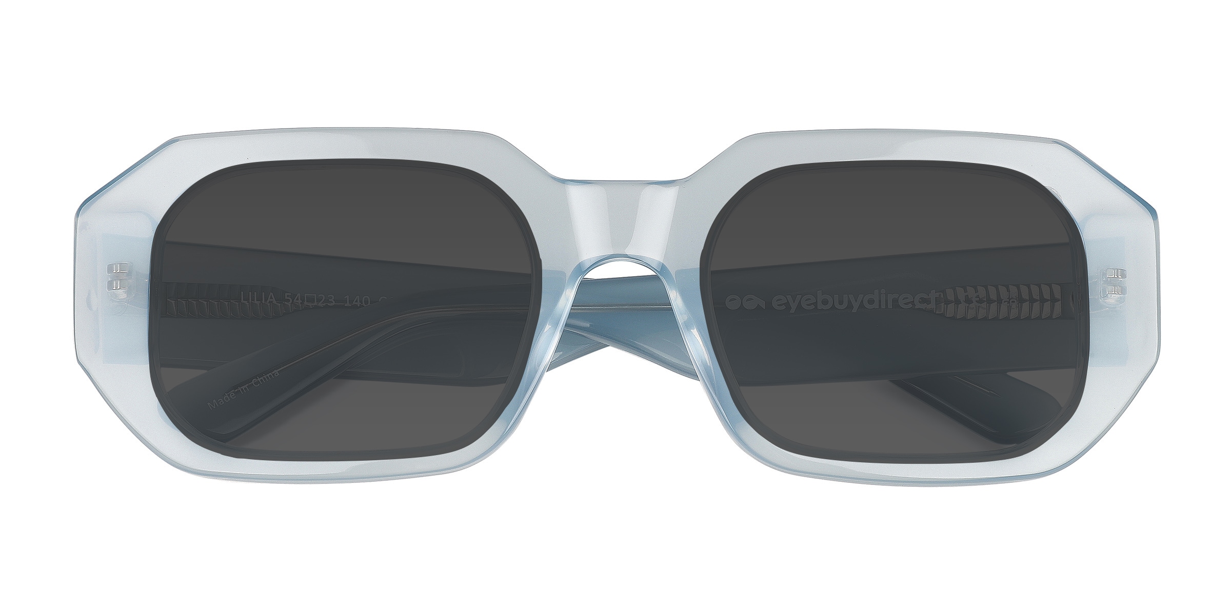 Lilia - Rectangle Milky Light Blue Frame Prescription Sunglasses ...