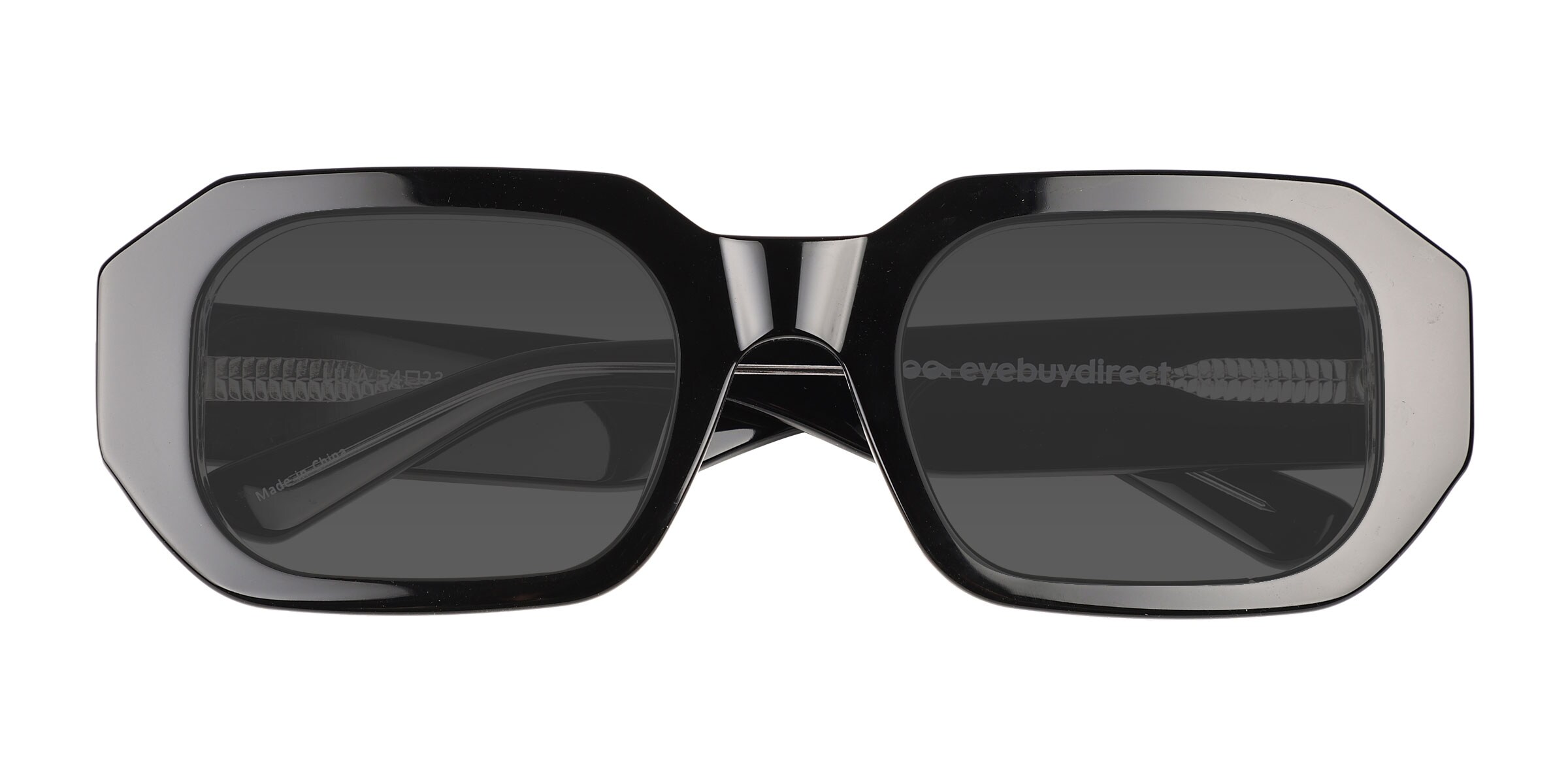 Lilia - Rectangle Black Crystal Frame Prescription Sunglasses ...