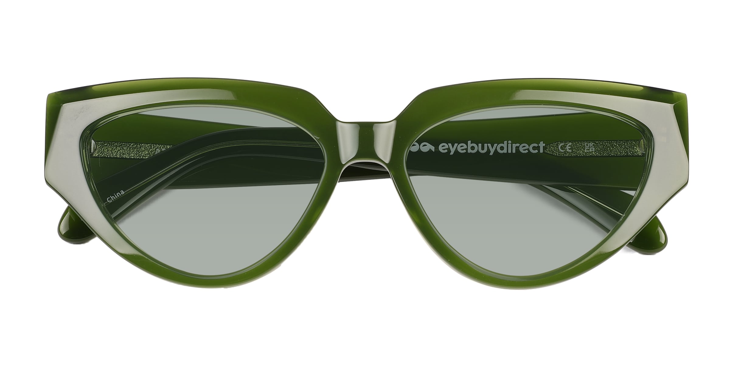 Aria - Cat Eye Bilayer Green Frame Sunglasses For Women | Eyebuydirect