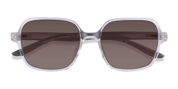 Fierce Square Shiny Crystal Frame Prescription Sunglasses