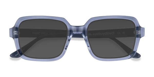 Resort Square Clear Blue Frame Prescription Sunglasses Eyebuydirect