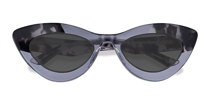 Francesca Cat Eye Ivory Tortoise Clear Frame Sunglasses For Women