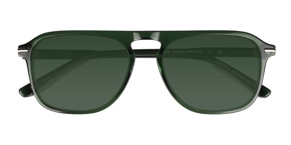 Koontz Square Crystal Green Frame Sunglasses For Men Eyebuydirect