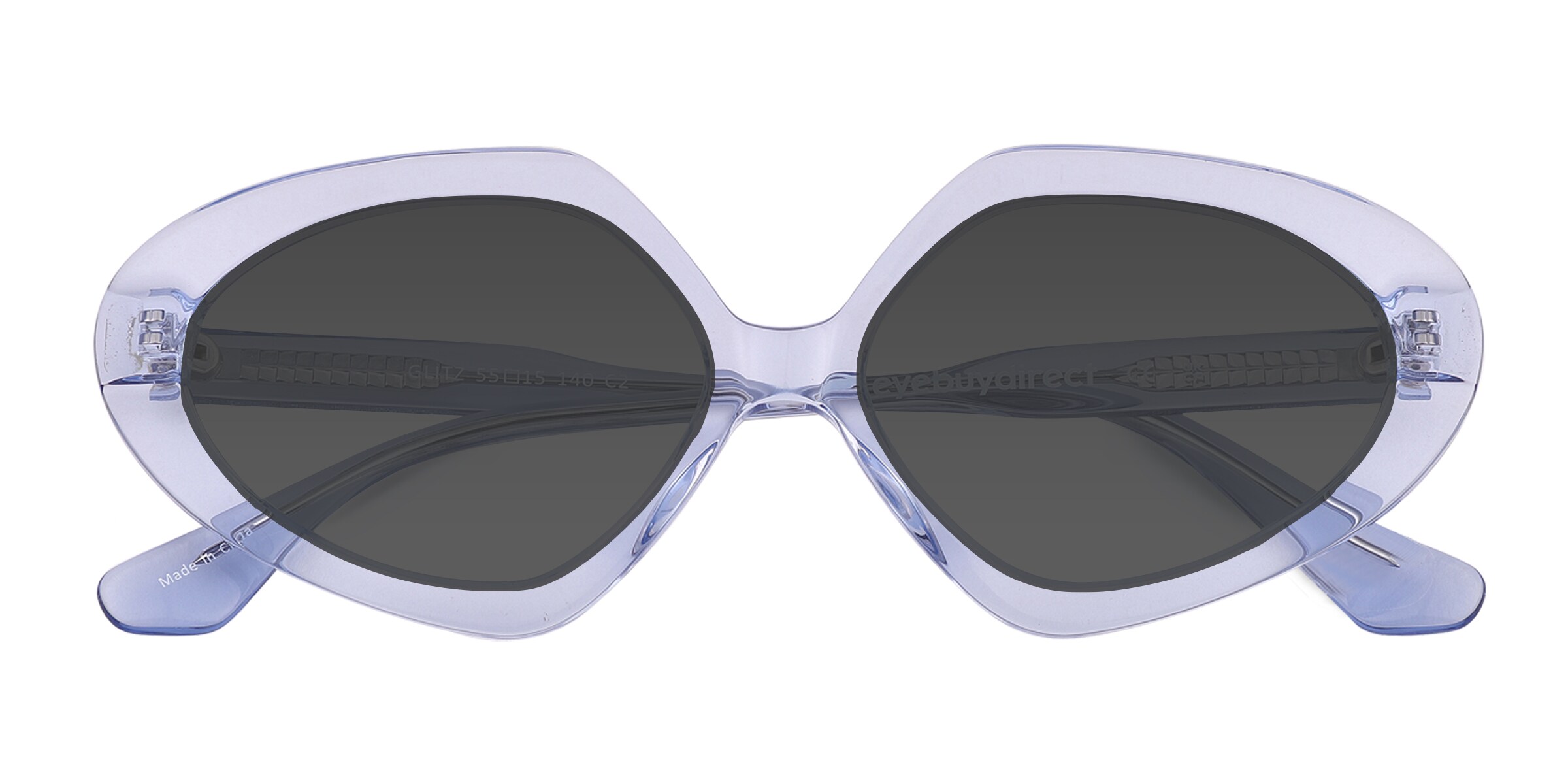 Glitz - Geometric Crystal Blue Frame Prescription Sunglasses ...