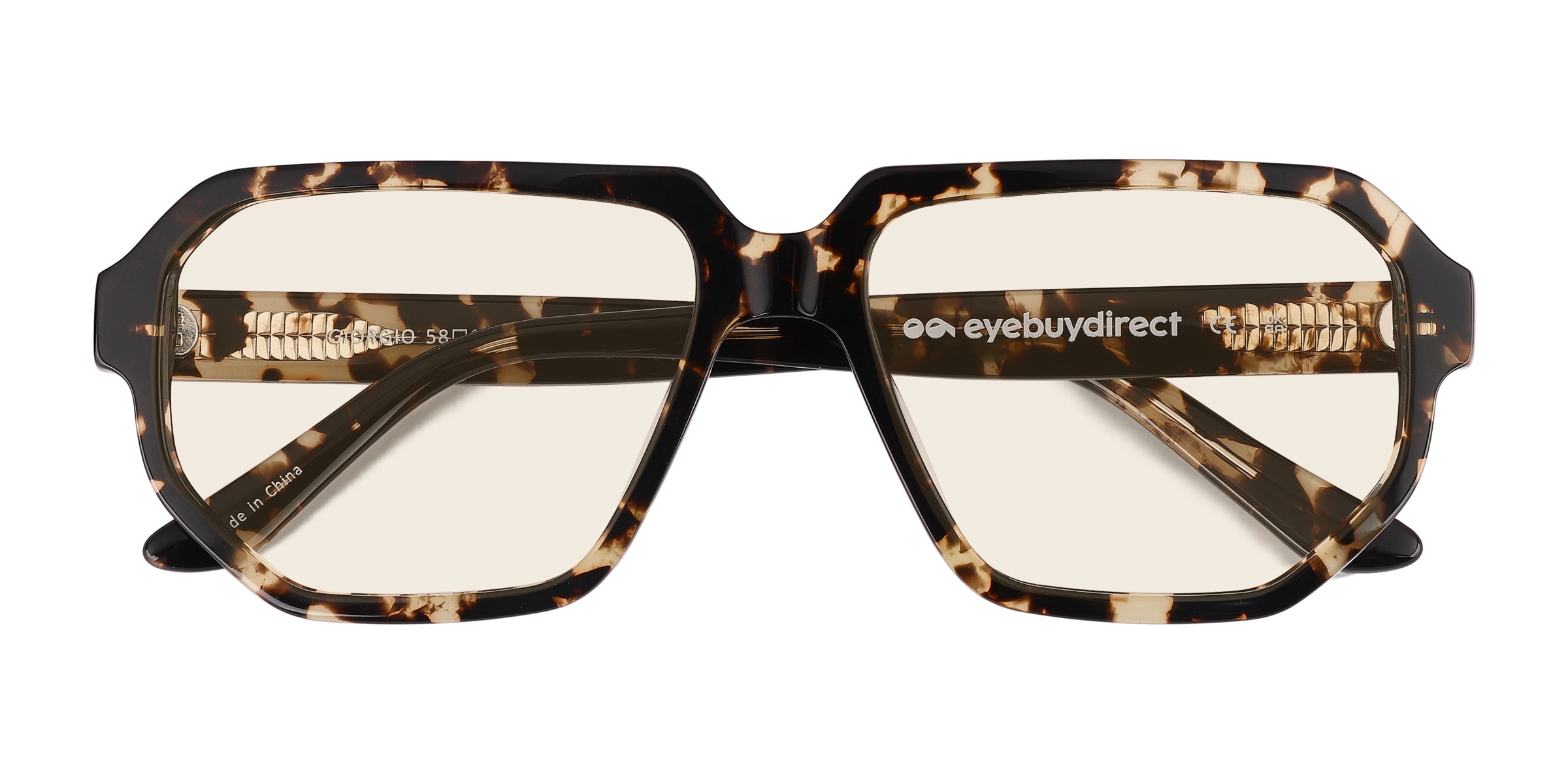 Giorgio - Square Spotty Tortoise Frame Sunglasses For Men | Eyebuydirect