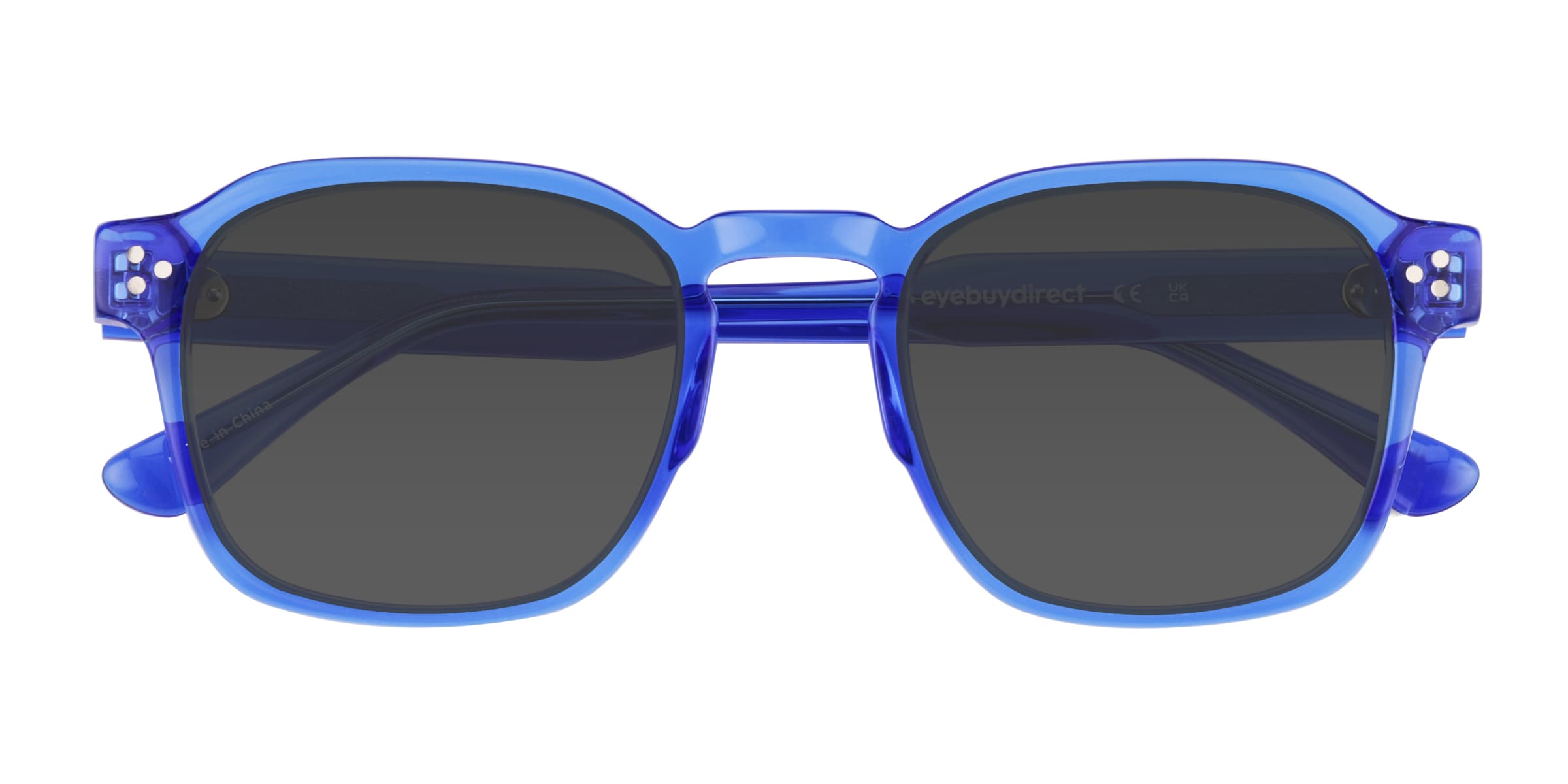 Reframe - Square Crystal Blue Frame Prescription Sunglasses | Eyebuydirect