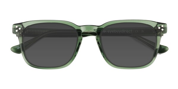 Percept Rectangle Crystal Green Frame Prescription Sunglasses