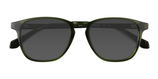 Tackle Square Crystal Green Frame Prescription Sunglasses