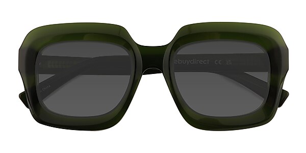 Chirico Square Clear Green Frame Prescription Sunglasses