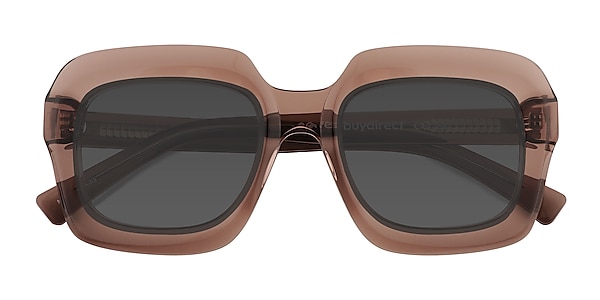 Chirico Square Clear Brown Frame Prescription Sunglasses Eyebuydirect