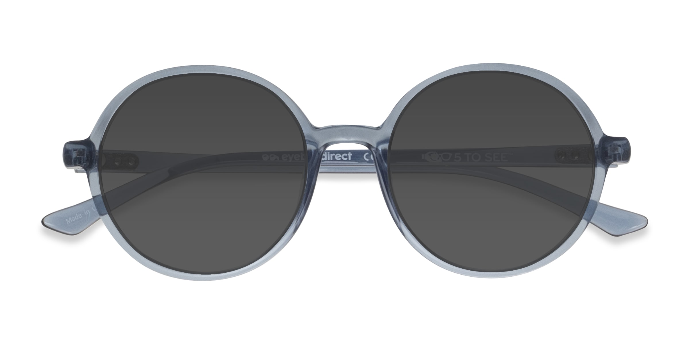 Dayglow - Round Clear Blue Frame Prescription Sunglasses | Eyebuydirect ...