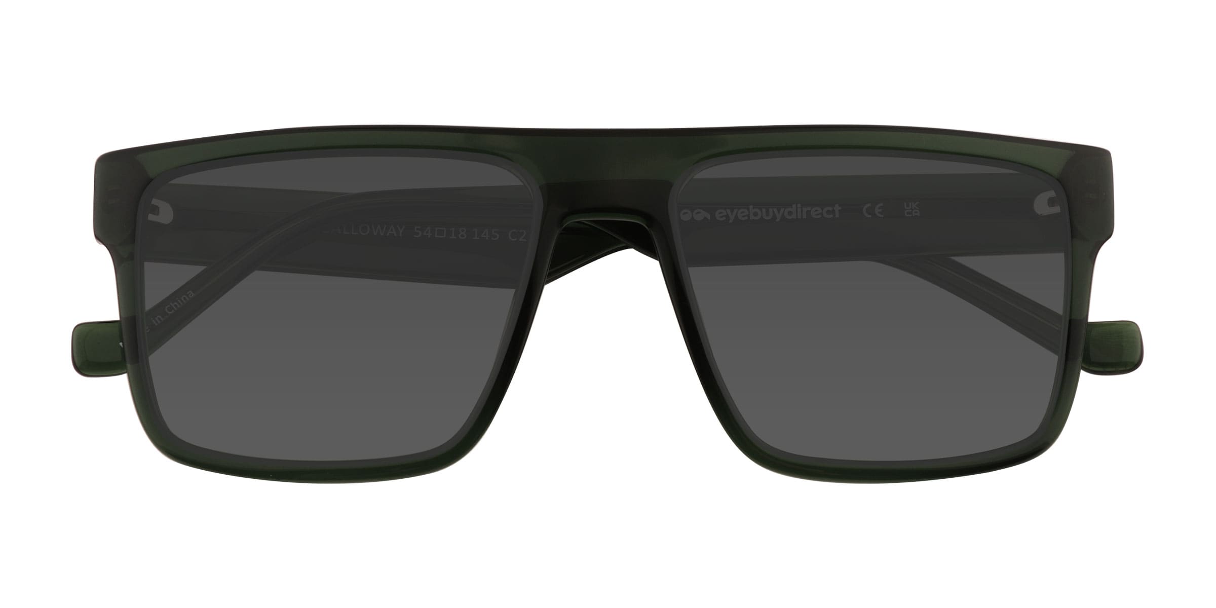 Calloway - Square Clear Dark Green Frame Sunglasses For Men ...
