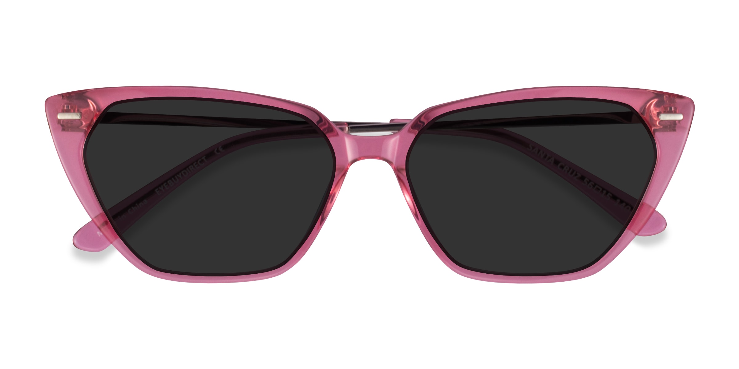 Santa Cruz - Cat Eye Clear Pink Frame Sunglasses For Women ...