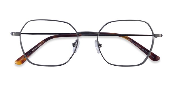 Kingston Geometric Gunmetal Full Rim Eyeglasses | Eyebuydirect
