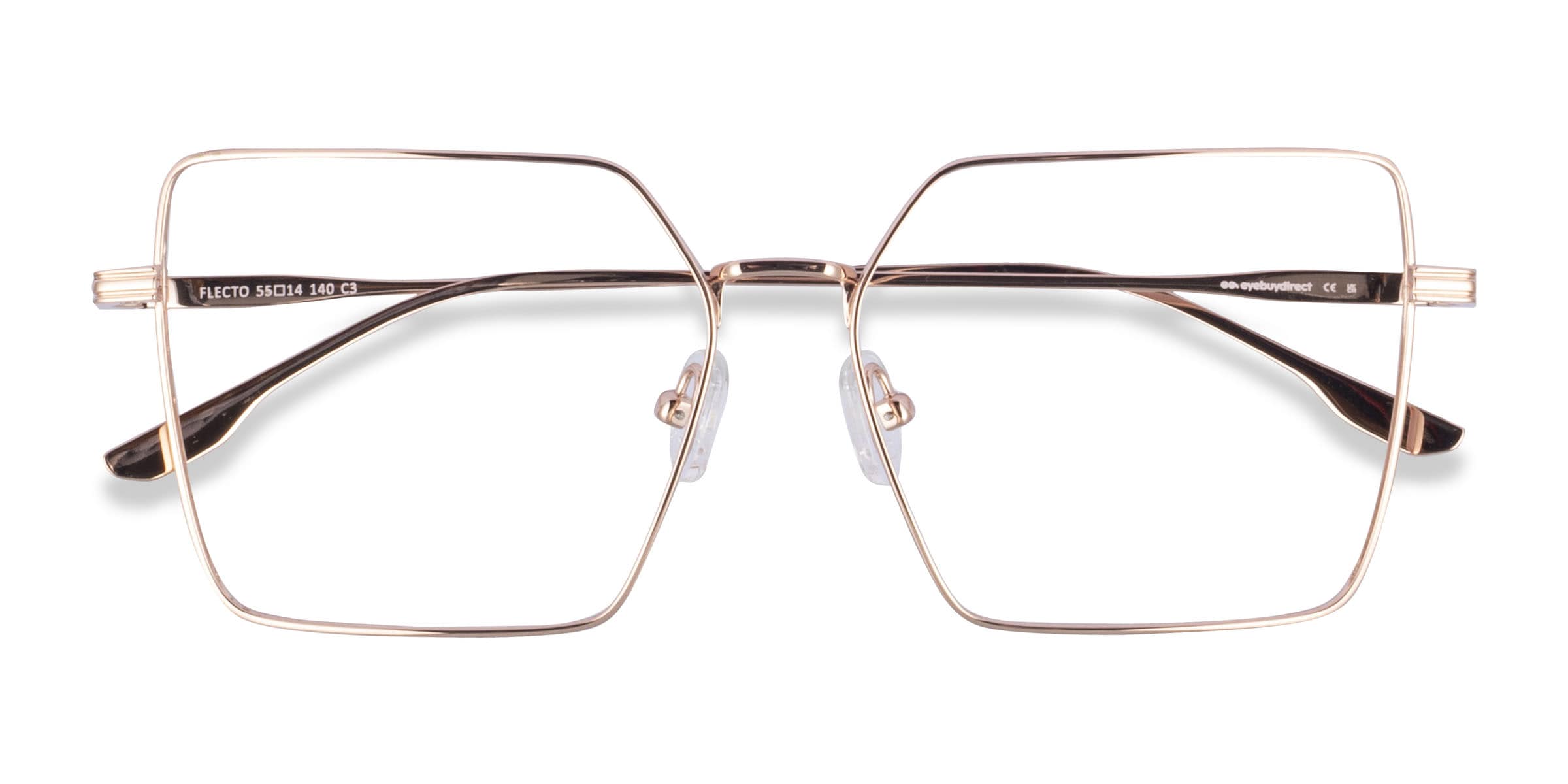 Flecto Square Rose Gold Glasses for Women | Eyebuydirect