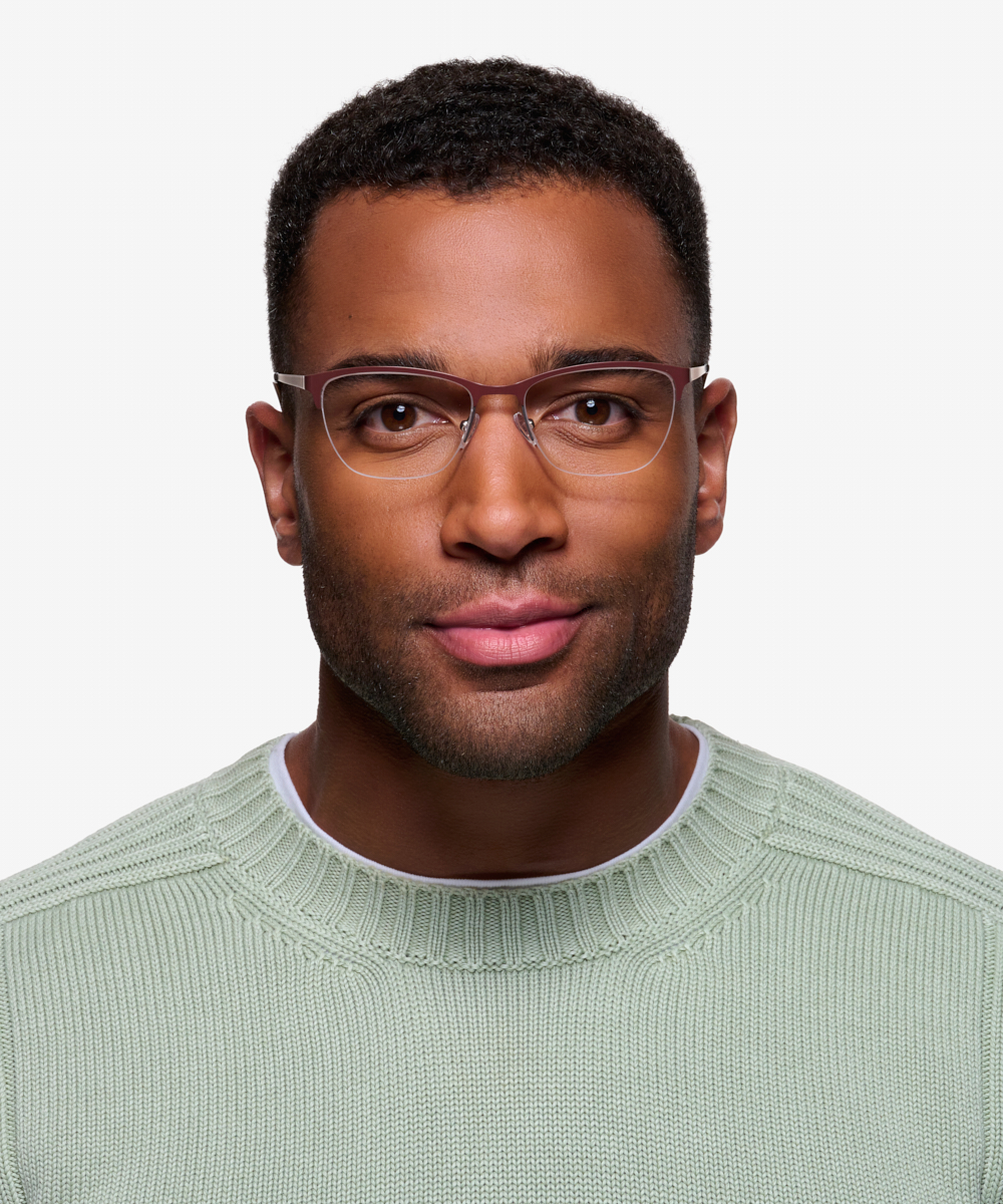 Lille Cat Eye Brown Semi Rimless Eyeglasses Eyebuydirect
