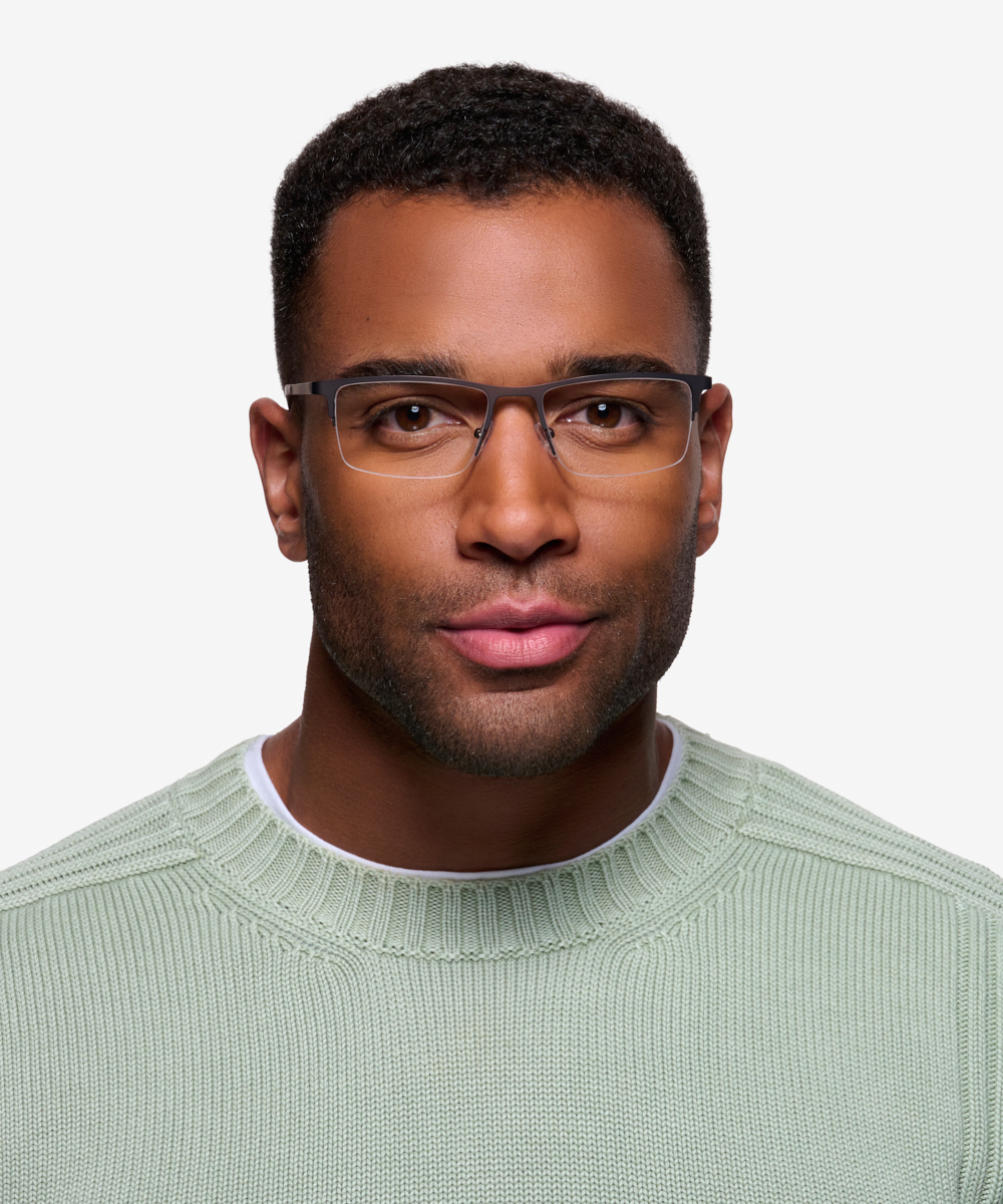 Variable Rectangle Brown Semi Rimless Eyeglasses Eyebuydirect