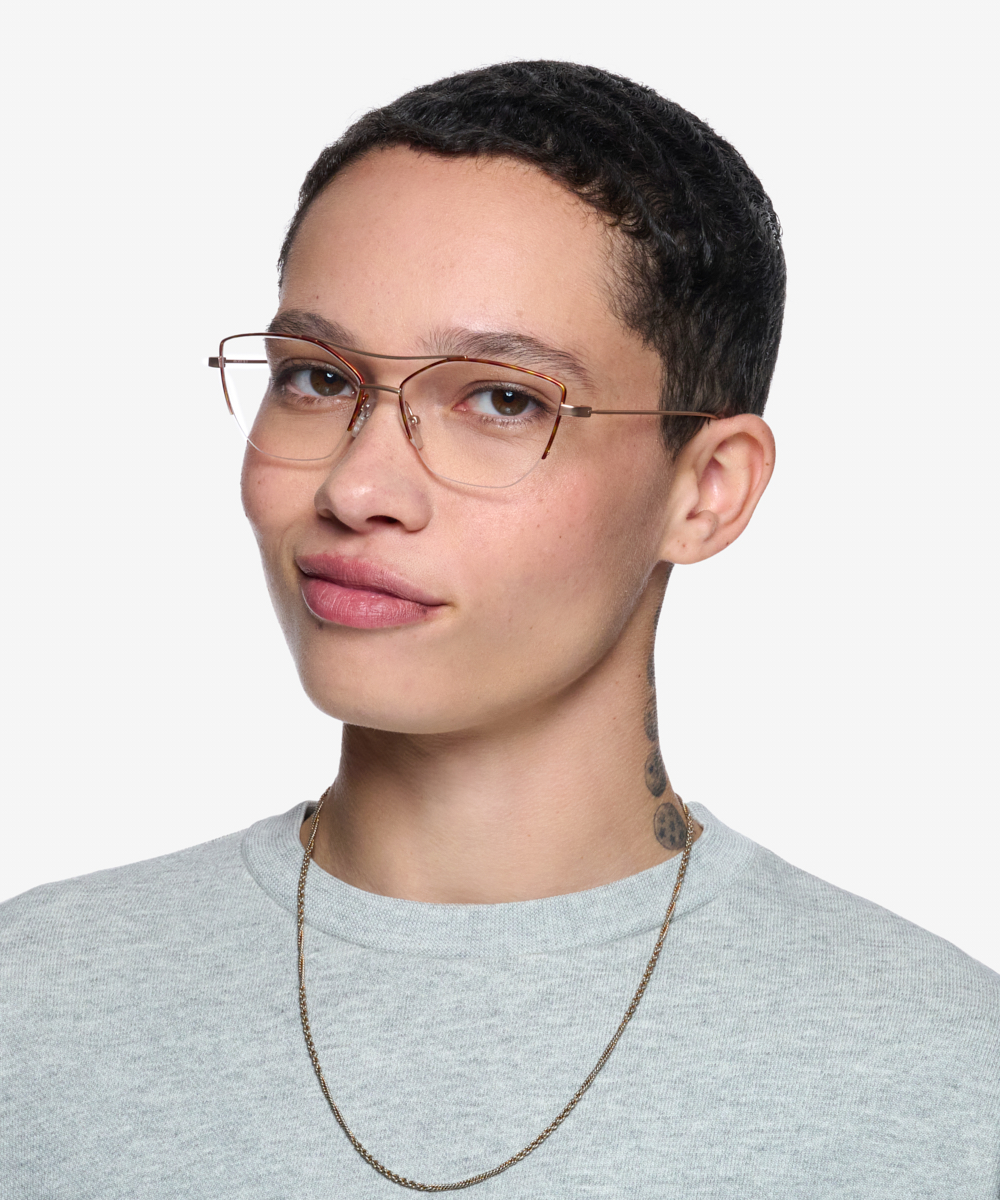 Aida Aviator Tortoise Rose Gold Glasses For Women Eyebuydirect