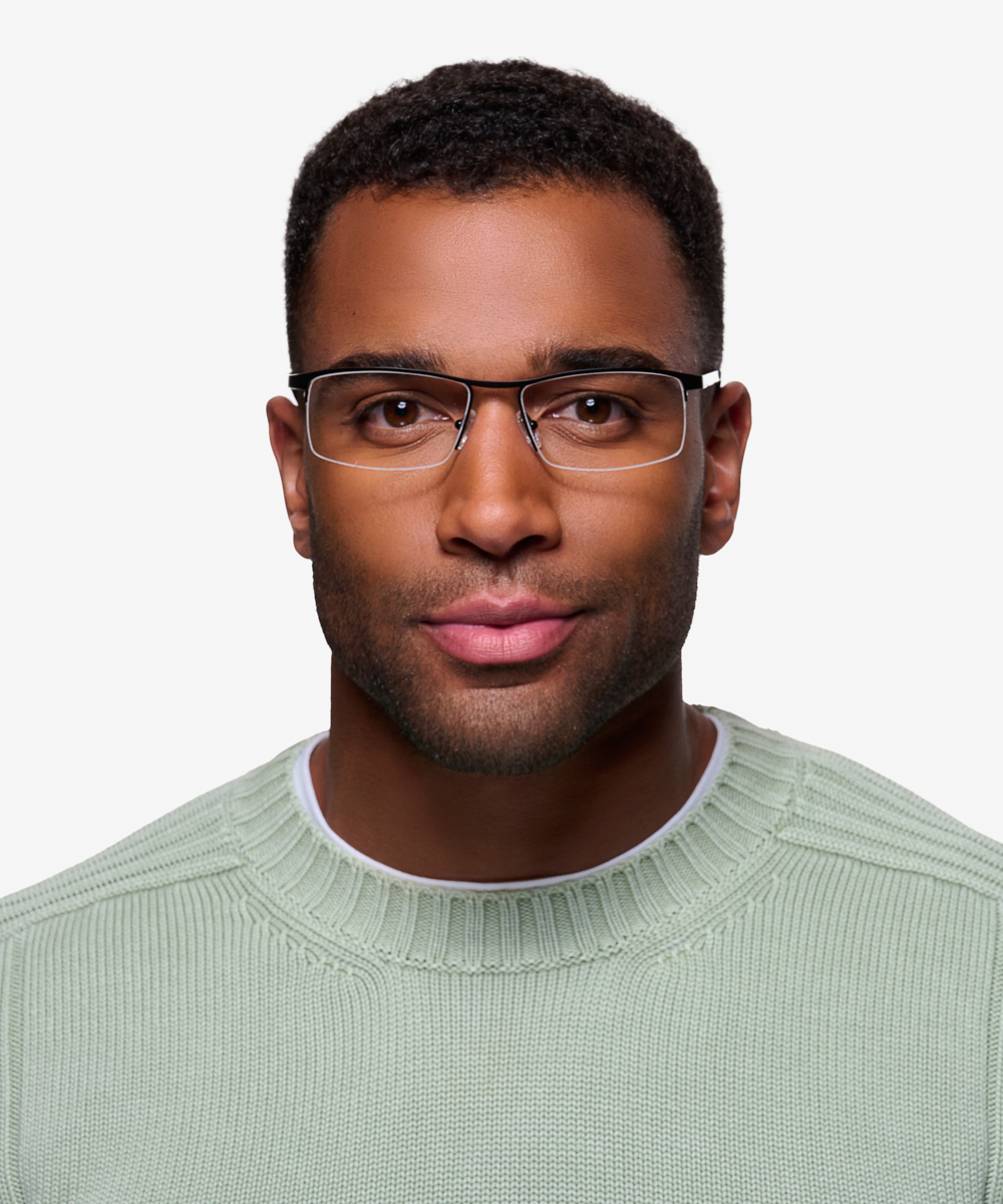 Lake Rectangle Black Glasses for Men | Eyebuydirect Canada