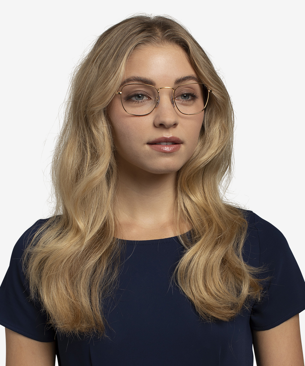 Ray-Ban RB3857V - Square Gold Frame Eyeglasses | Eyebuydirect Canada