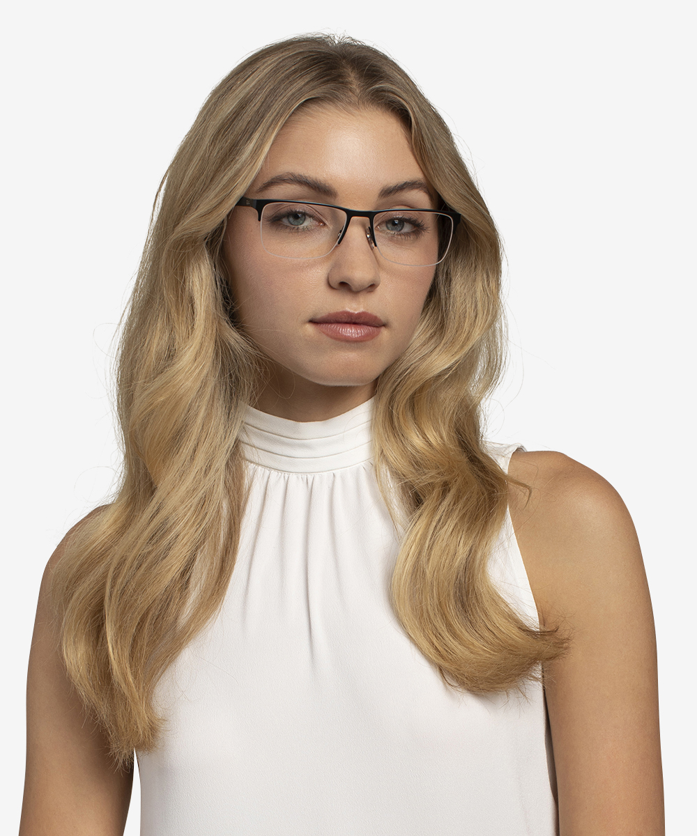 Ray-Ban RB6335 - Rectangle Black Frame Eyeglasses | Eyebuydirect Canada