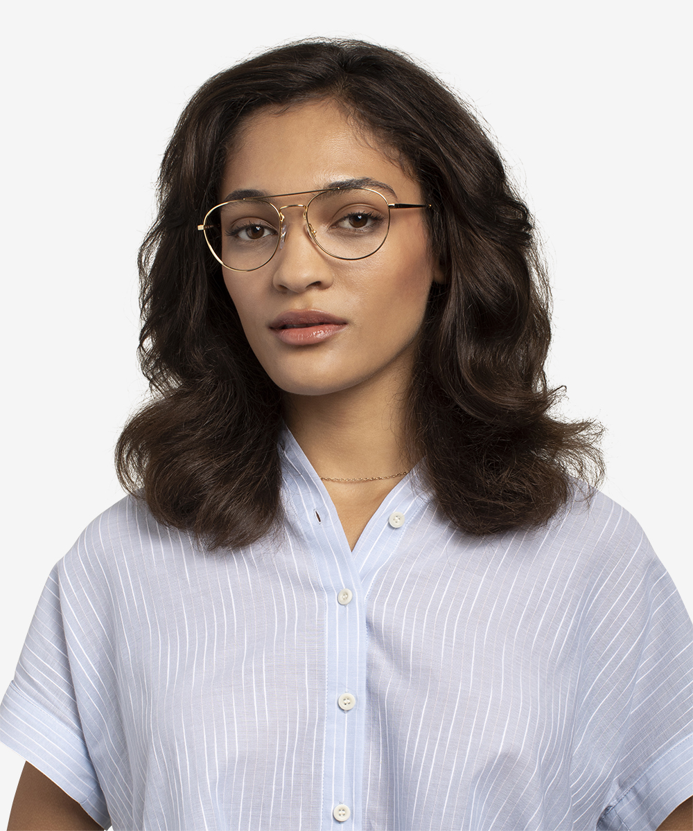 Ray-Ban RB6414 - Aviator Gold Frame Eyeglasses | Eyebuydirect Canada