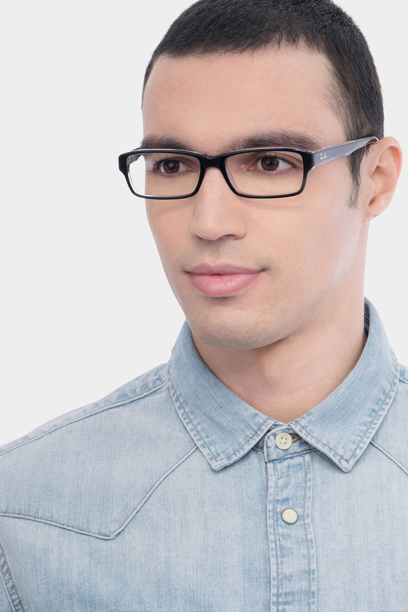 Ray-Ban RB5169 - Rectangle Black Frame Eyeglasses | Eyebuydirect Canada