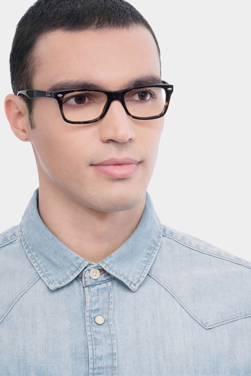 Ray-Ban RB5228 - Rectangle Tortoise Frame Eyeglasses | Eyebuydirect