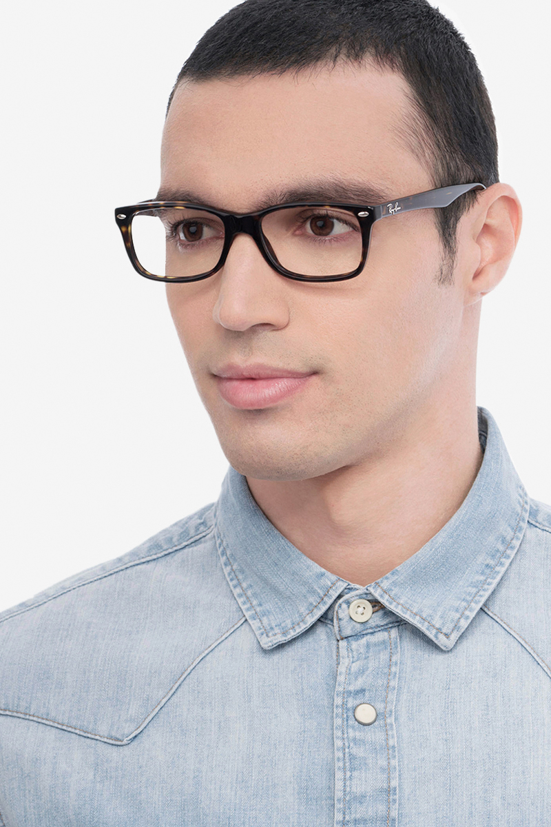 Ray-Ban RB5228 - Rectangle Tortoise Frame Eyeglasses | Eyebuydirect